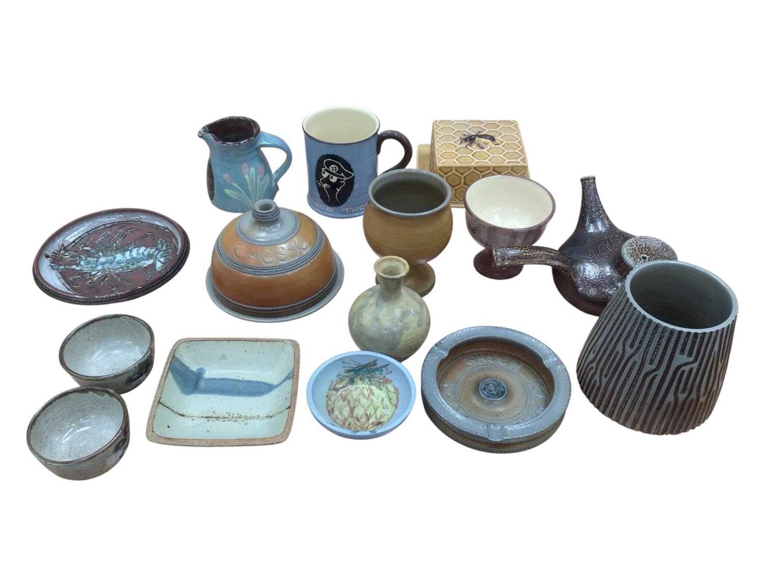Lot 1264 - Collection of studio pottery including