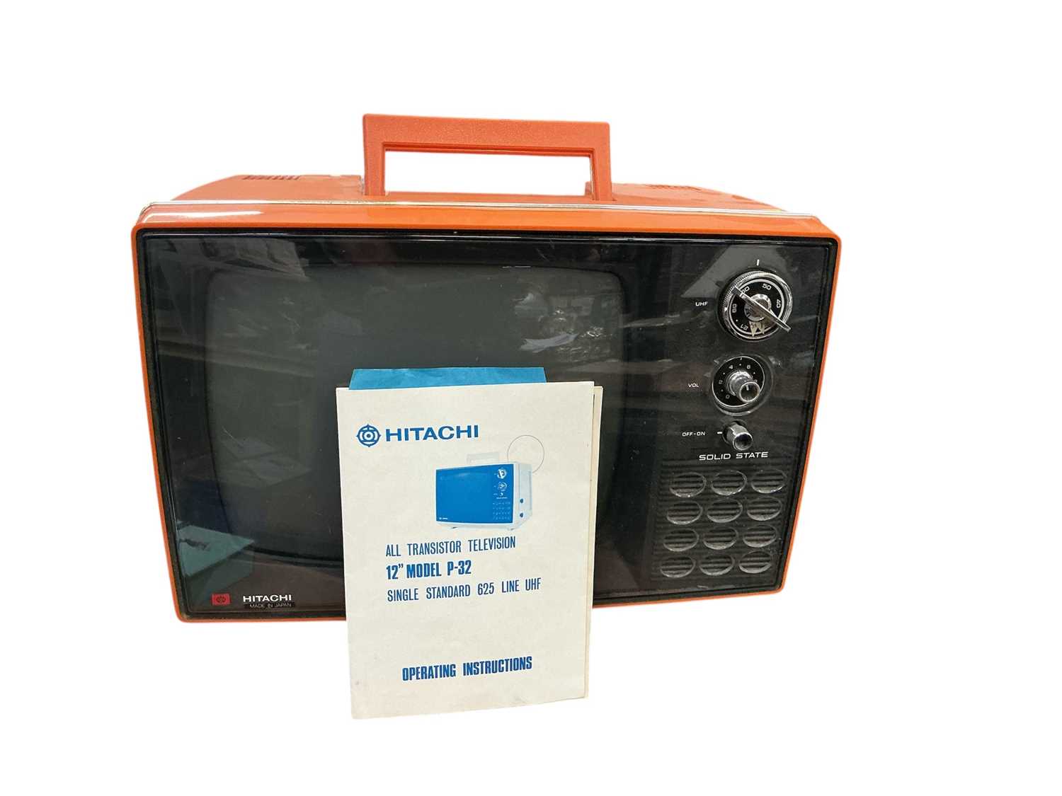 Lot 481 - Vintage orange Hitachi television