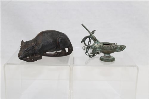 Lot 3778 - Cast iron model of a rat - possibly
