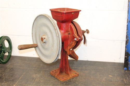 Lot 3887 - Table-top grinding mill in red livery