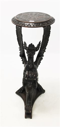 Lot 1267 - Unusual 19th century carved walnut Baronial