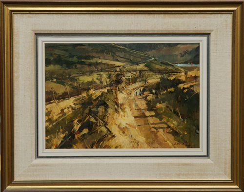 Lot 1165 - John McCombs (b. 1943), oil on board - Road