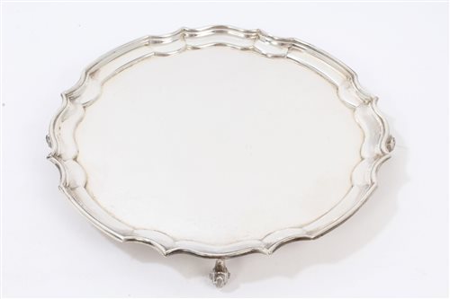 Lot 257 - 1940s Silverer salver of shaped circular