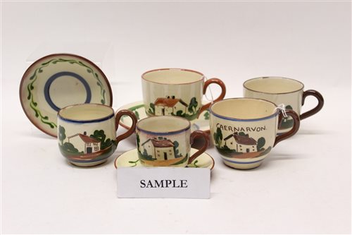 Lot 124 - Selection of Torquay motto ware tea cups and