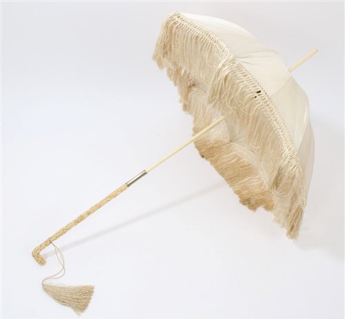 Lot 998 - 19th century silk-covered parasol with
