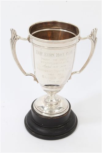 Lot 1004 - 1930s silver two-handled trophy, engraved