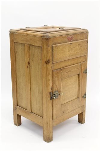 Lot 1348 - Antique pine 'frigette' refrigerator of