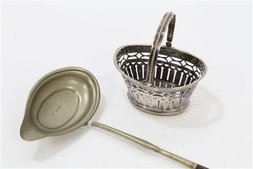 Lot 253 - 19th century Dutch silver basket with swing