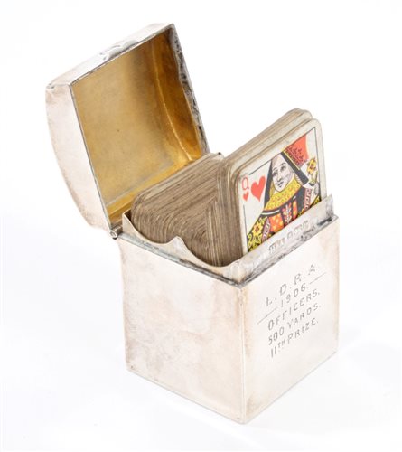 Lot 294 - Late Victorian silver card box of square