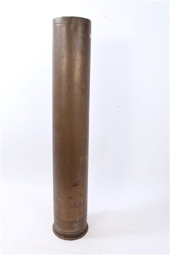 Lot 667 - Large brass British Military shell, dated