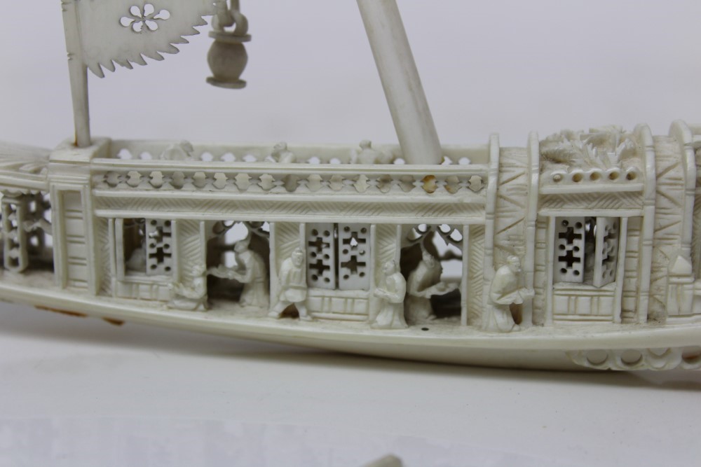 Lot 356 - Antique Chinese carved ivory model of a