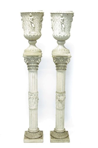 Lot 1294 - Impressive pair of reconstituted marble