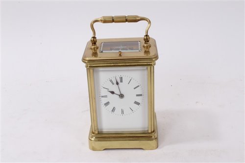 Lot 1159 - Late 19th century repeating carriage clock