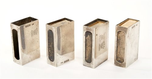 Lot 227 - Set of four 1930s silver matchbox covers of..