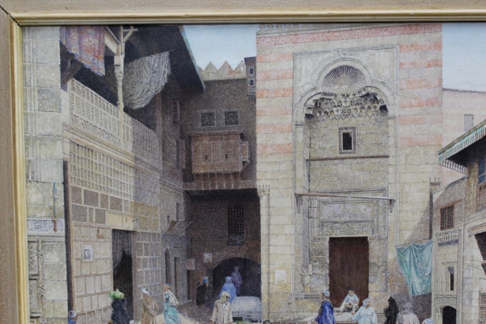 Lot 1430 - James Reeve (b.1939) oil on canvas - Street