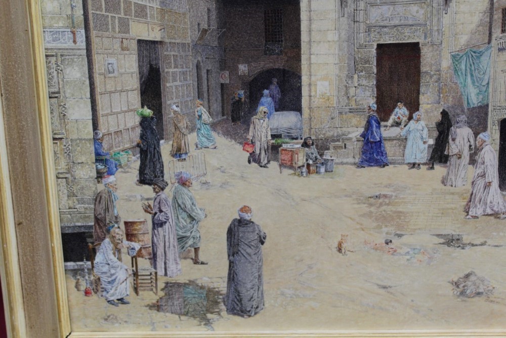 Lot 1430 - James Reeve (b.1939) oil on canvas - Street