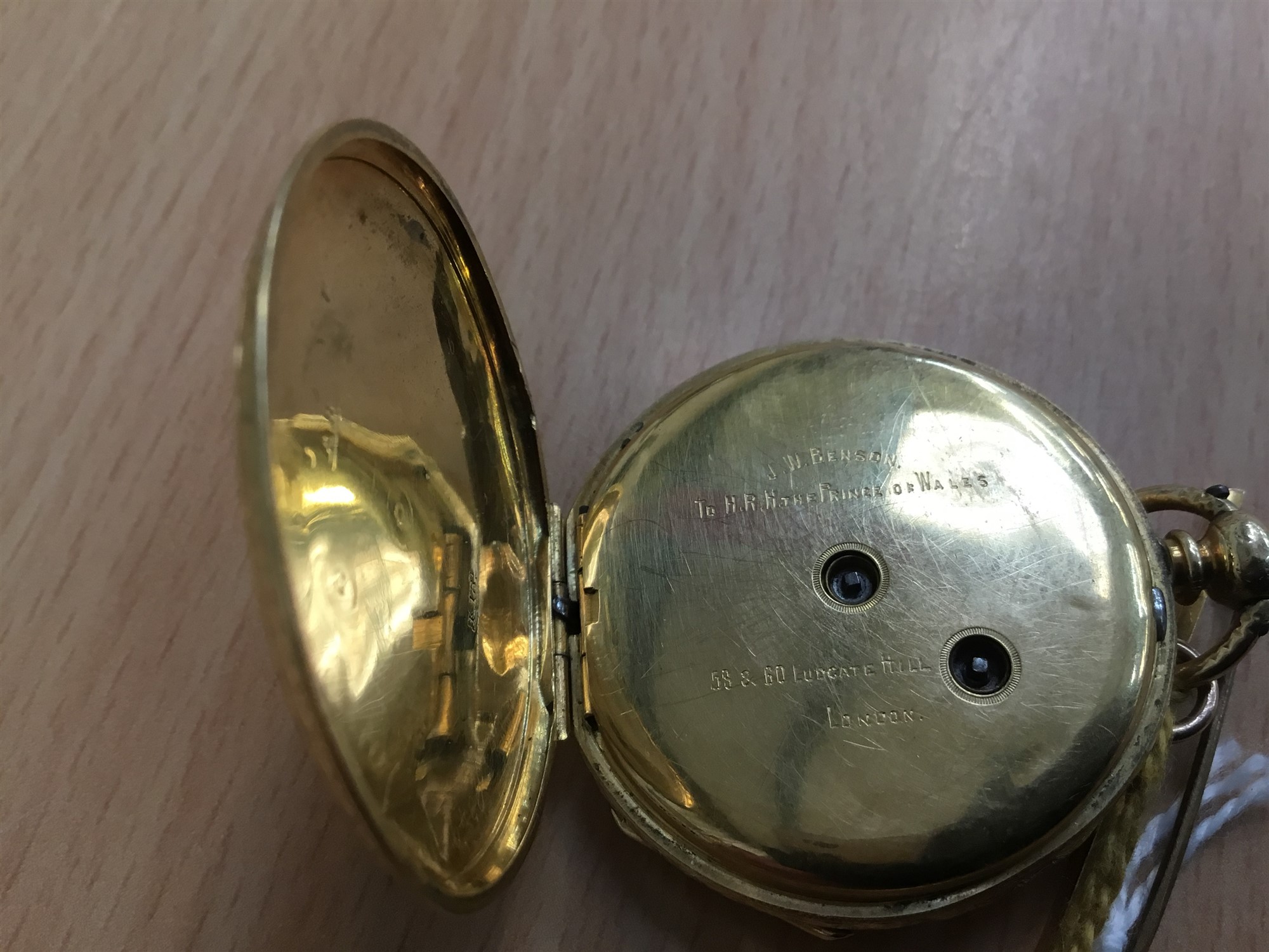 Lot 746 - Victorian 18ct gold fob watch, retailed by J.