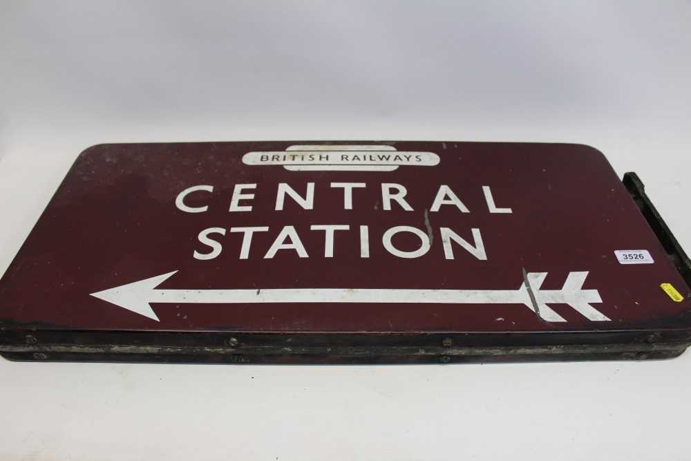 Lot 3526 - Enamel maroon and white British Railways