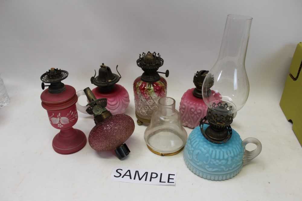 Lot 3634 - Collection of oil lamp elements