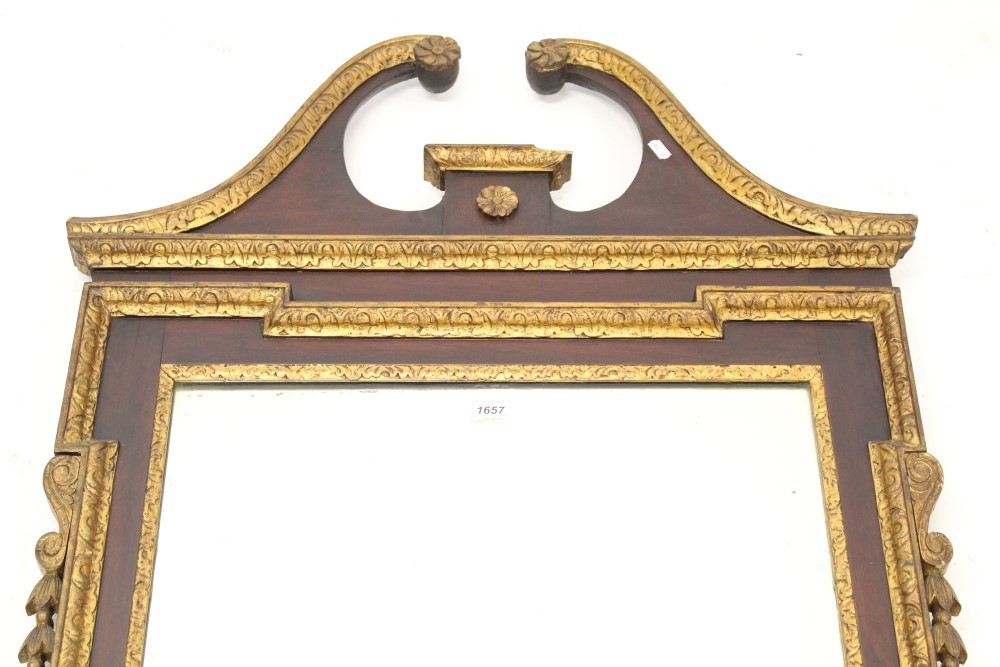 Lot 1657 - 19th century mahogany wall mirror with
