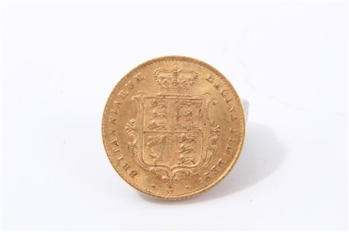 Lot 199 - G.B. gold Half Sovereign Victoria Y.H. 1864