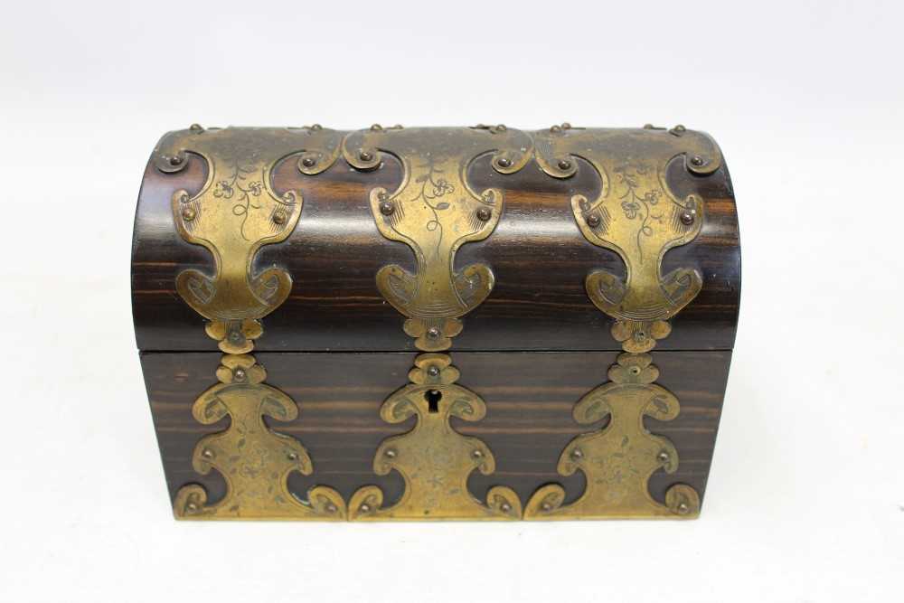 Lot 3625 - Brass mounted Coromandel stationery box