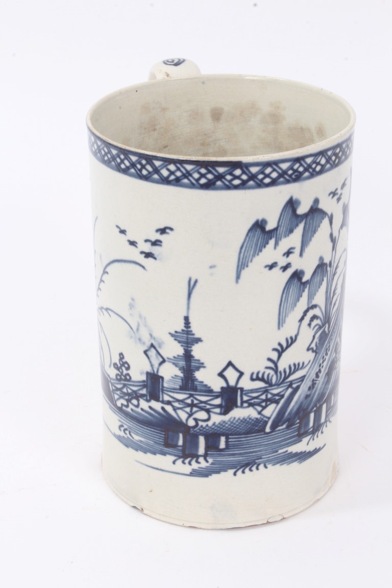 Lot 296 - 18th century pearlware tankard with painted