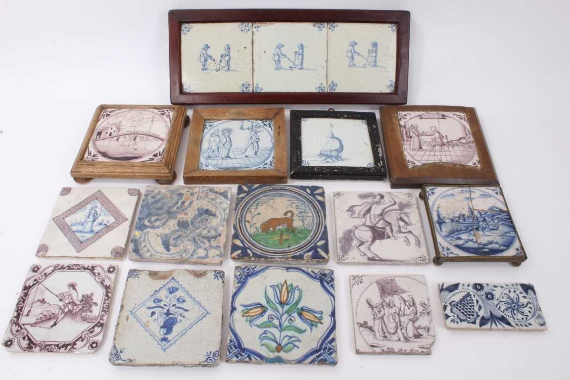 Lot 203 - Collection of 17th /18th century Delft tiles