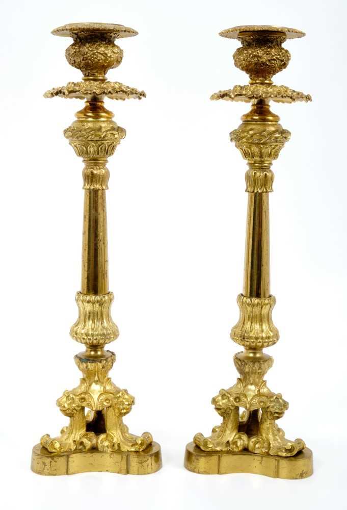 Lot 1048 - Pair of early 19th century ormolu