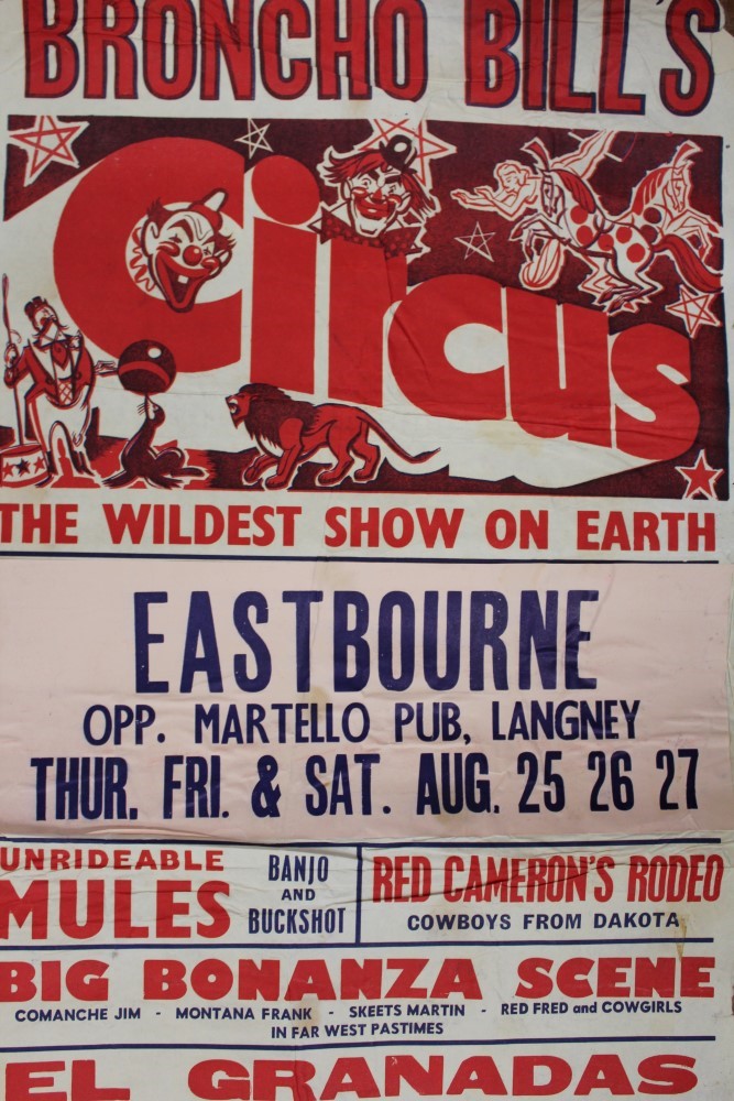 Lot 2405 - Circus poster Bronco Billy's circus The