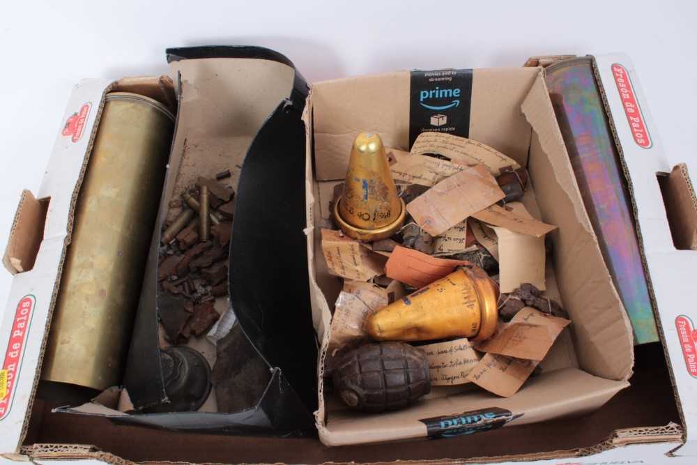 Lot 523 - Pair of Brass military shell cases, together