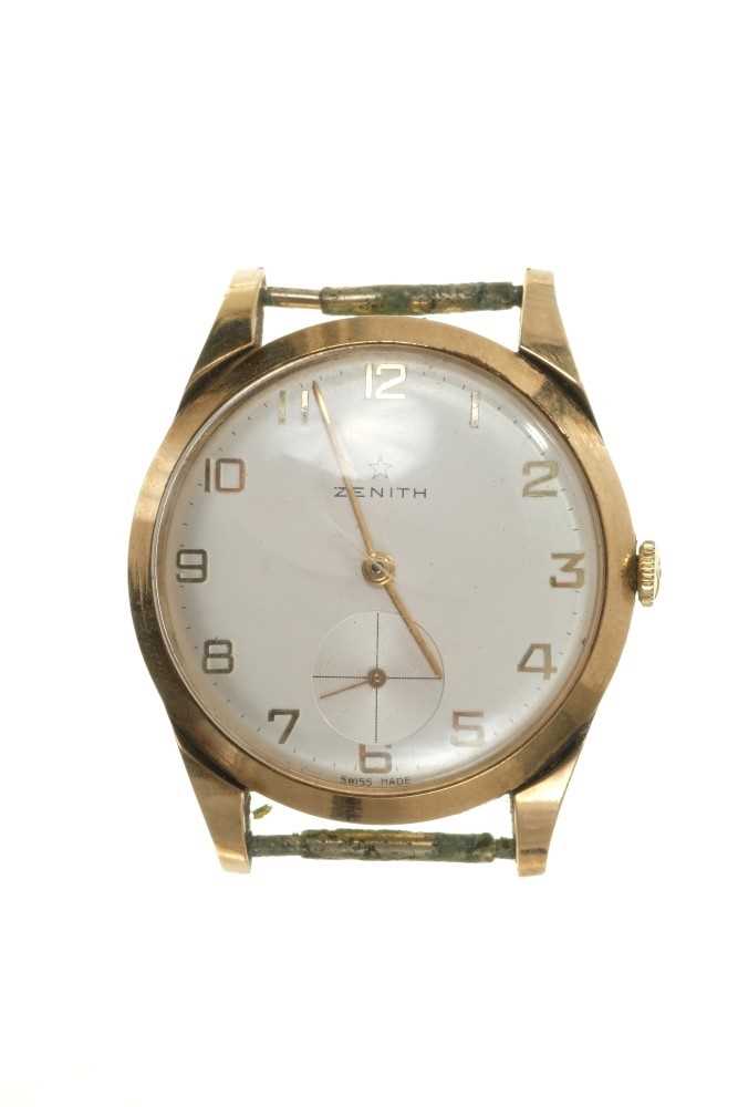 Lot 572 - 1960s gentlemen’s Zenith 9ct gold wristwatch