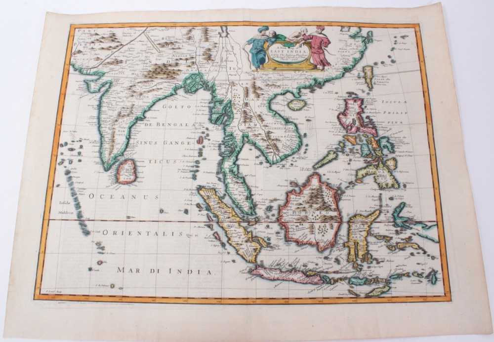 , hand-coloured map - ‘A new map of East - auctions & price archive