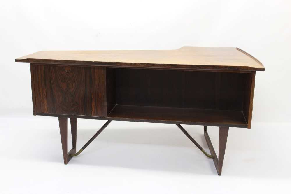 Lot 1710 - Vintage Scandinavian rosewood corner desk