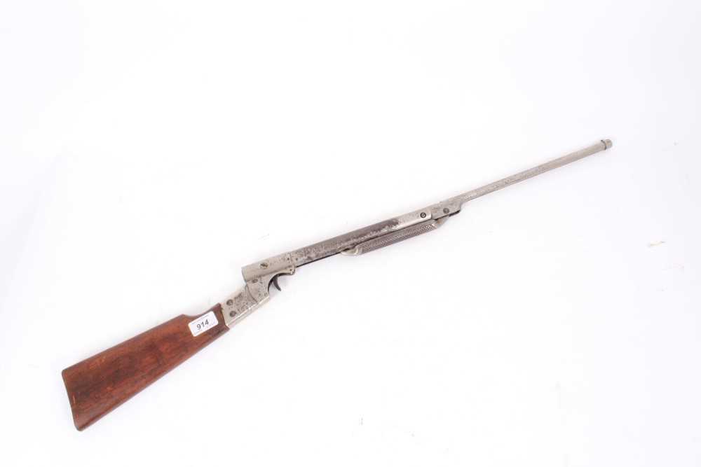 Lot 914 - 1930s Haevel air rifle with nickel plated