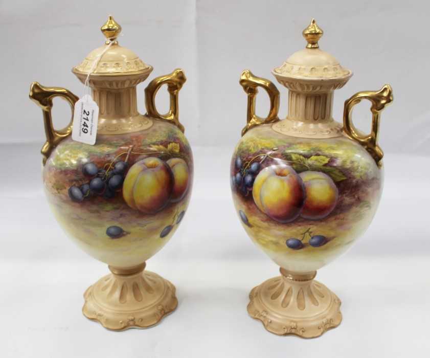 Lot 2149 - Pair of Crown Devon vases and covers with