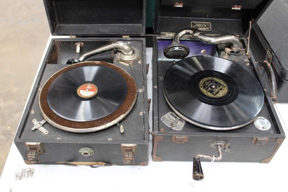 Lot 3755 - Two Portable Gramophones