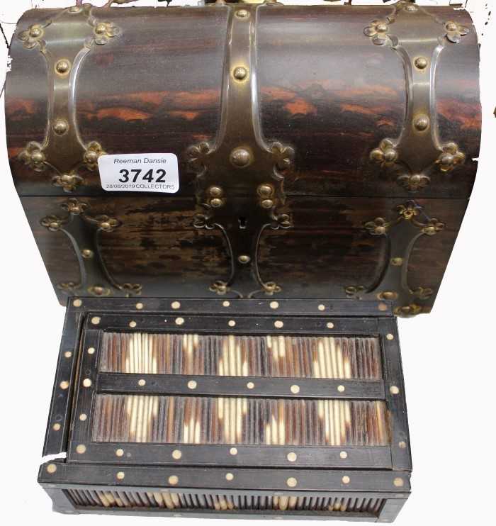 Lot 3742 - Victorian Coromandel Box with brass mounts