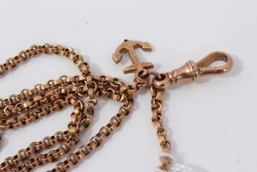 Lot 3419 - Gold (9ct) fob chain