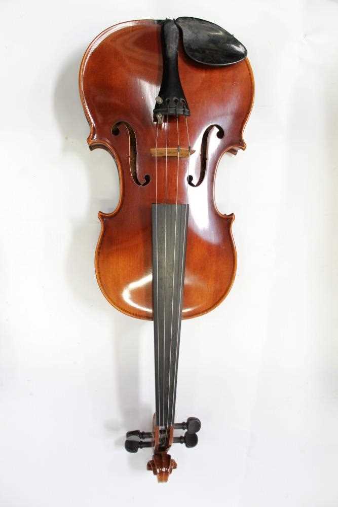 Lot 3817 - Karl Hofner violin dated 1985 with bow and