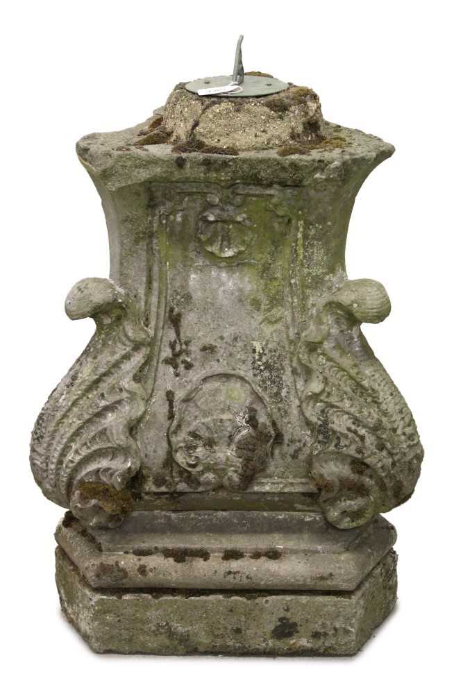 Lot 1367 - Antique carved stone plinth from Twinstead