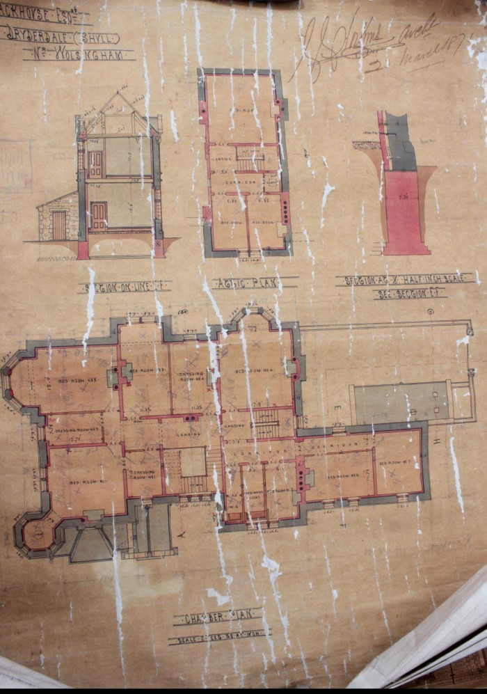 Lot 1229 - Architects drawings of Dryderdale Hall,