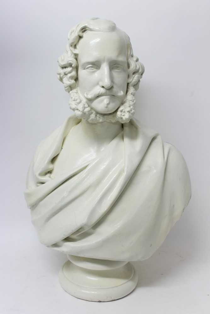 Lot 1281 - Victorian painted plaster bust of a