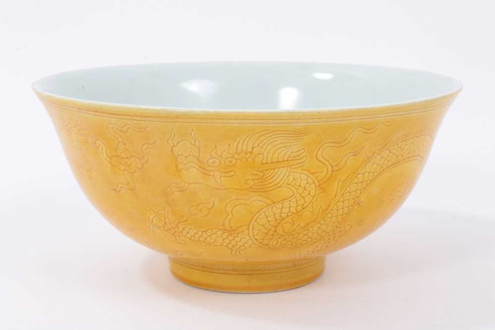 Lot 311 - Chinese yellow-glazed monochrome porcelain