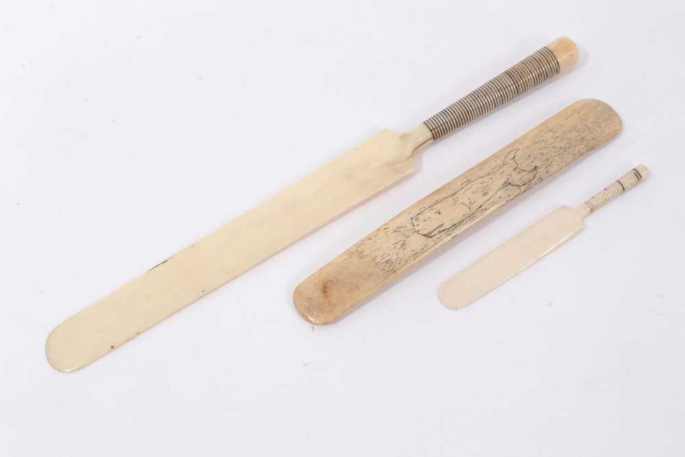 Lot 1127 - Antique carved ivory novelty paper knife,