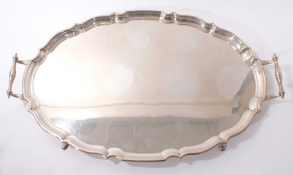 Lot 485 - Large Contemporary silver two handled tray