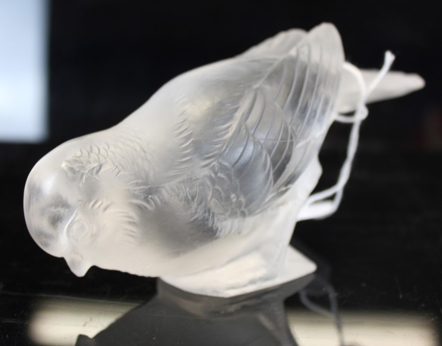 Lot 2092 - Lalique glass model of a bird, signed R