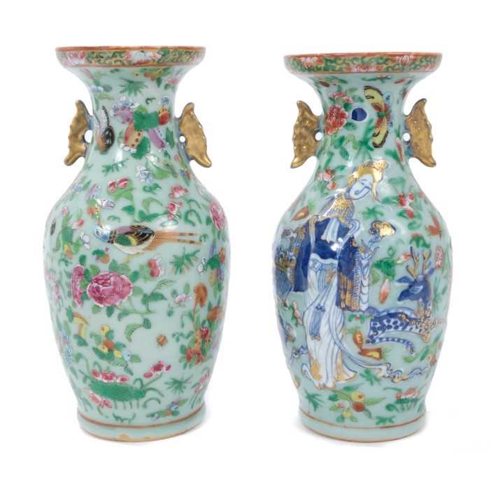 Lot 202 - Pair late 19th century Chinese baluster