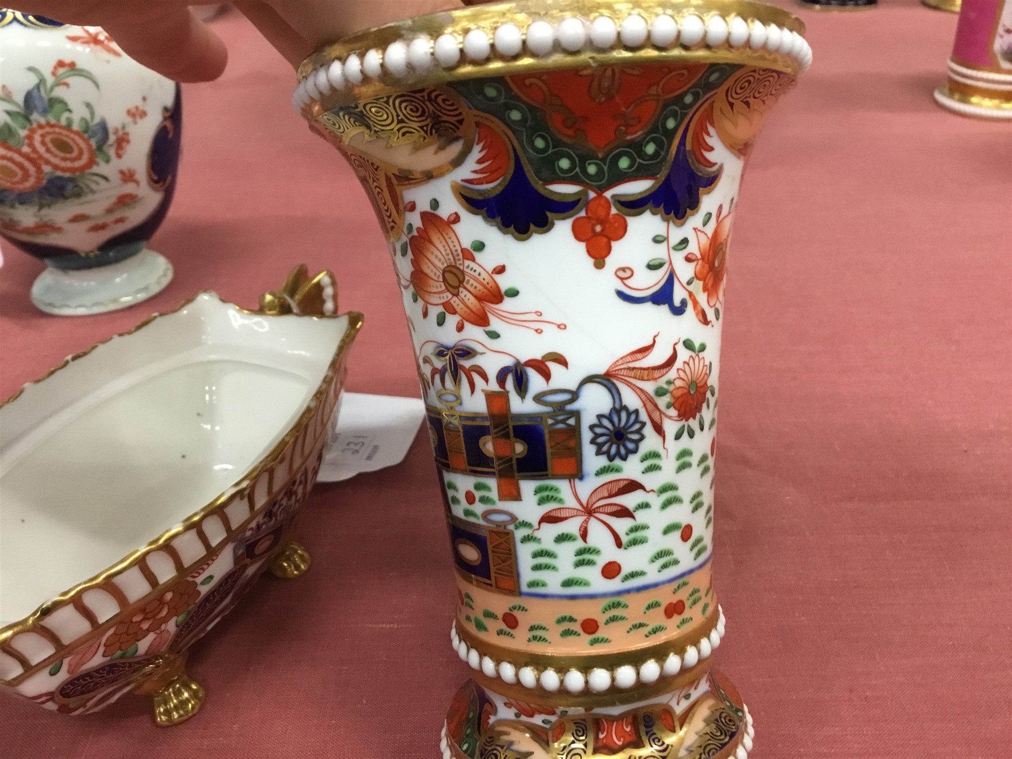 Lot 231 - Early 19th century Spode spill vase, painted