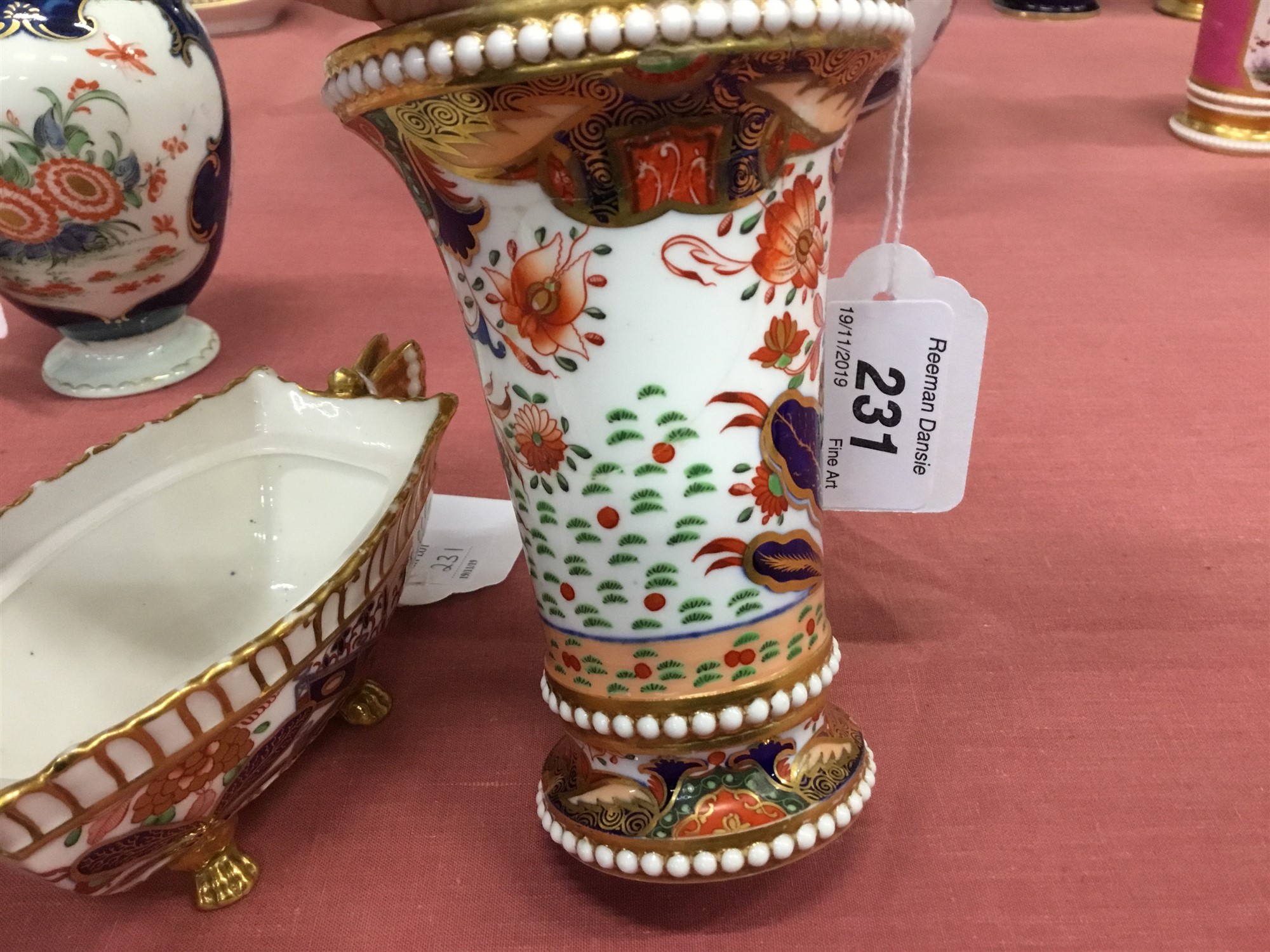 Lot 231 - Early 19th century Spode spill vase, painted